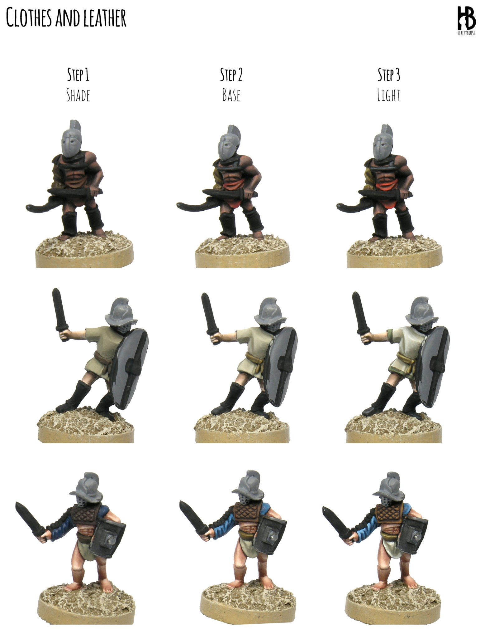 How to paint gladiators in 15mm, and different human skin colors ...
