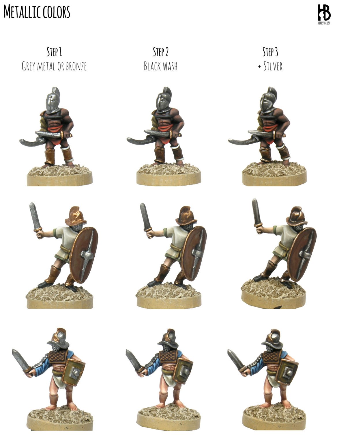 How to paint gladiators in 15mm, and different human skin colors ...